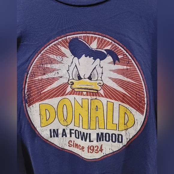Disney | Shirts | Disney Donald Duck Graphic Tshirt Fowl Mood | Poshmark